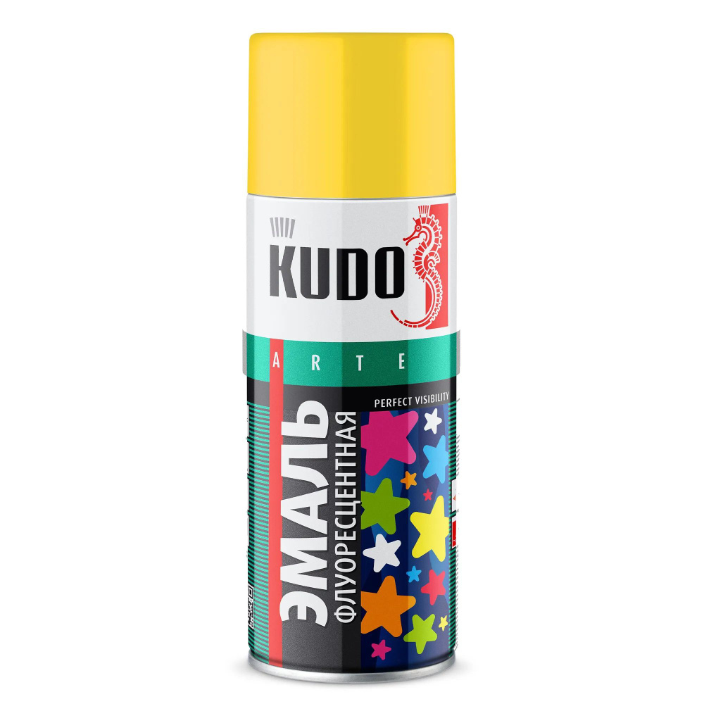 Краска спрей флуоресцентная лимонно-желтая, 520 мл. KUDO KU-1204 купить на OZON по низкой цене ...