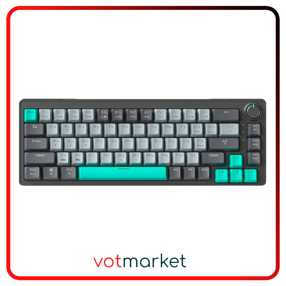 Механическая клавиатура VOROTEX K680 Light, Hot Swap Red Swtch, ультракомпактная 65%, 3D ...