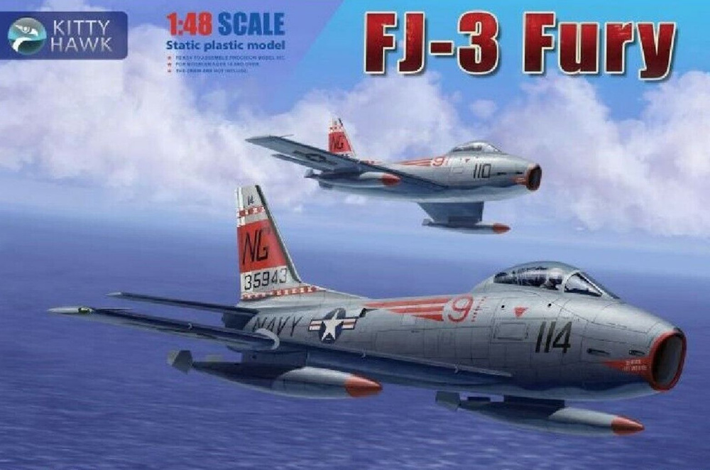 Kitty Hawk KH80156 1/48 Scale FJ-3 Fury Пластиковый модельный набор ...