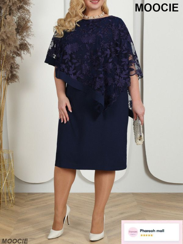 Платье Женский MOOCIE суровый темно-синий Вечерний/праздничный Политекс, Хлопок, размер 50 ...