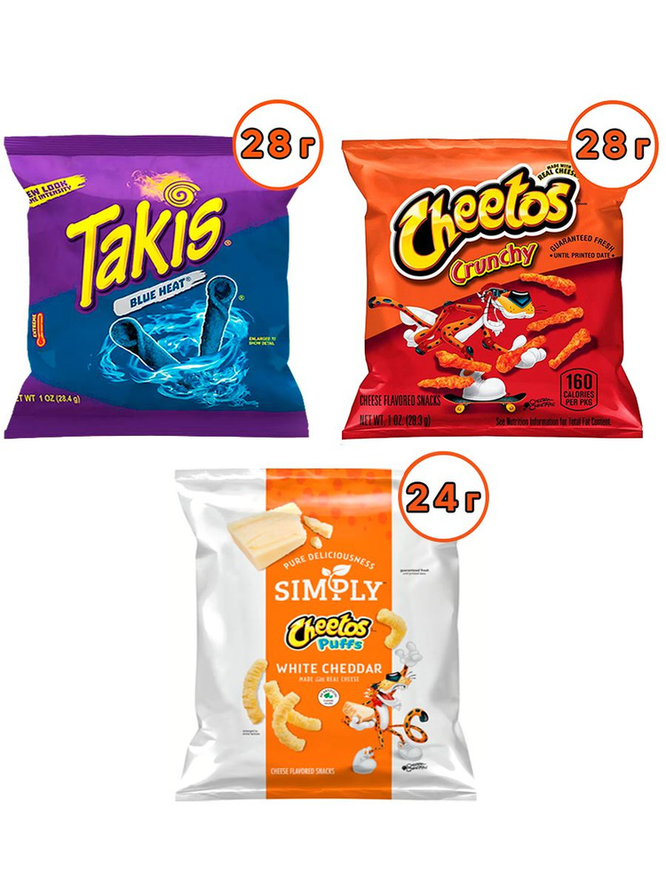 Кукурузные чипсы Takis Blue Heat, Cheetos Crunchy Классические, Simply ...