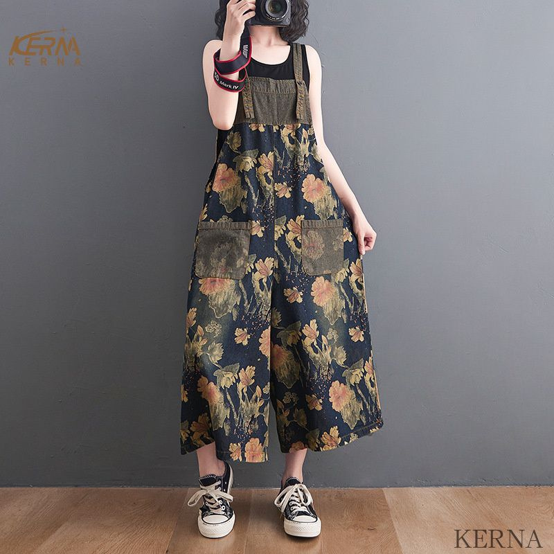 Комбинезон Женский KERNA, размер 44, 46 синяя лазурь На любой сезон джинсовый Вечерний ...