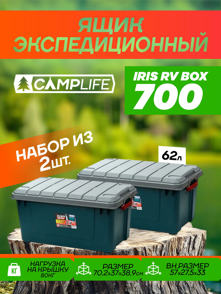 Экспедиционный ящик (бокс) для хранения IRIS RV BOX 700, 62л-2 шт ...
