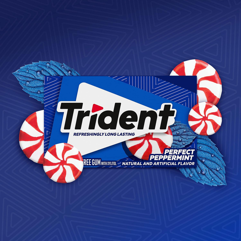 Trident Perfect Peppermint Sugar-Free Chewing Gum жевательная резинка ...