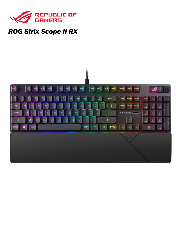 ASUS Игровая клавиатура проводная ROG Strix Scope II RX, (ROG RX Blue ...
