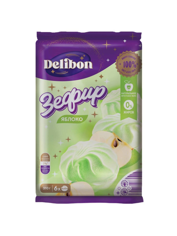 Зефир Delibon Яблоко с ароматом яблока/Клюква с ароматом клюквы 310г ...