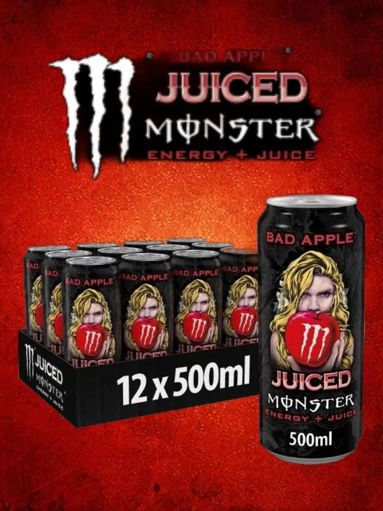 Энергетик Monster Juiced Bad Apple 12шт 0.5л купить на OZON по низкой ...