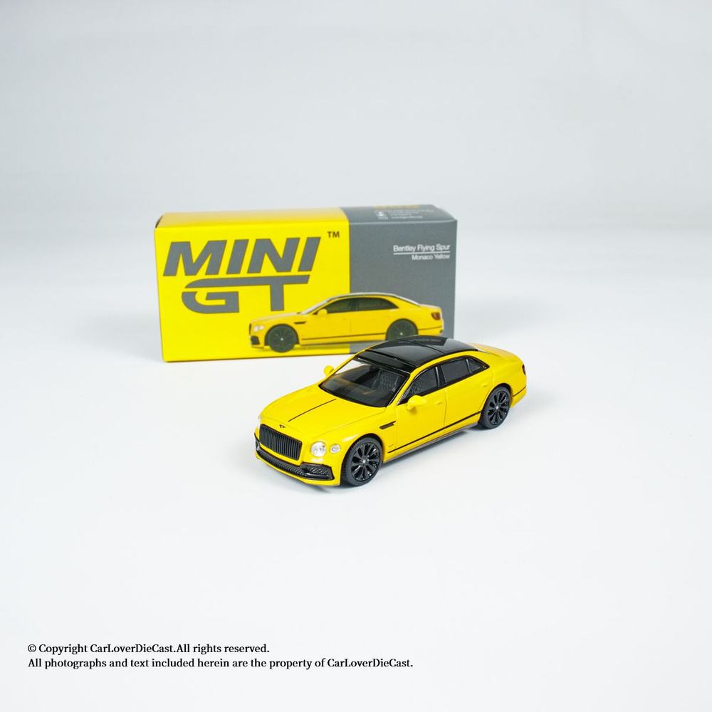 Машинка MINI GT 1/64 Car model toy Bentley Flying Spur MonacoYellow ...