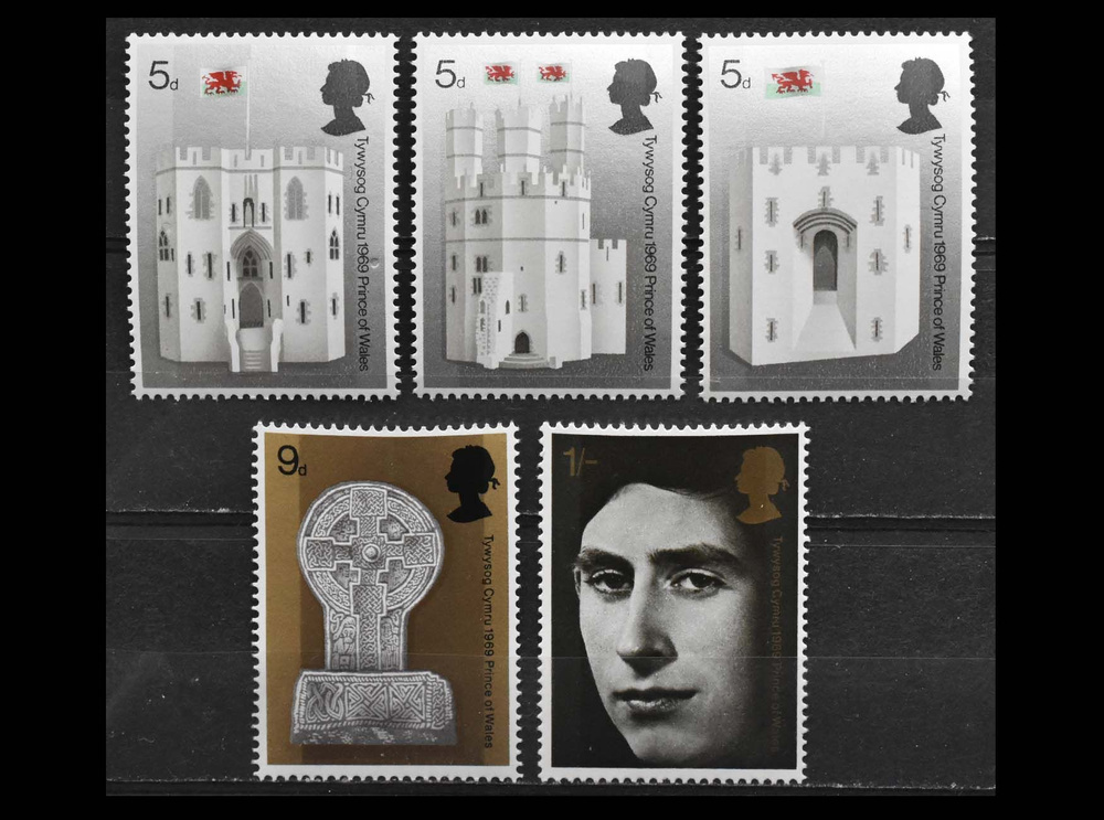 Почтовые марки Великобритании 1969 г. "Его Королевское Высочество Принц Уэльский", Архитектура ...