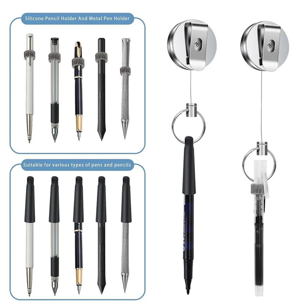 GEALFIS ретрактор для ключей и бейджа с металлическим тросом 90 см универсальный держатель для ...