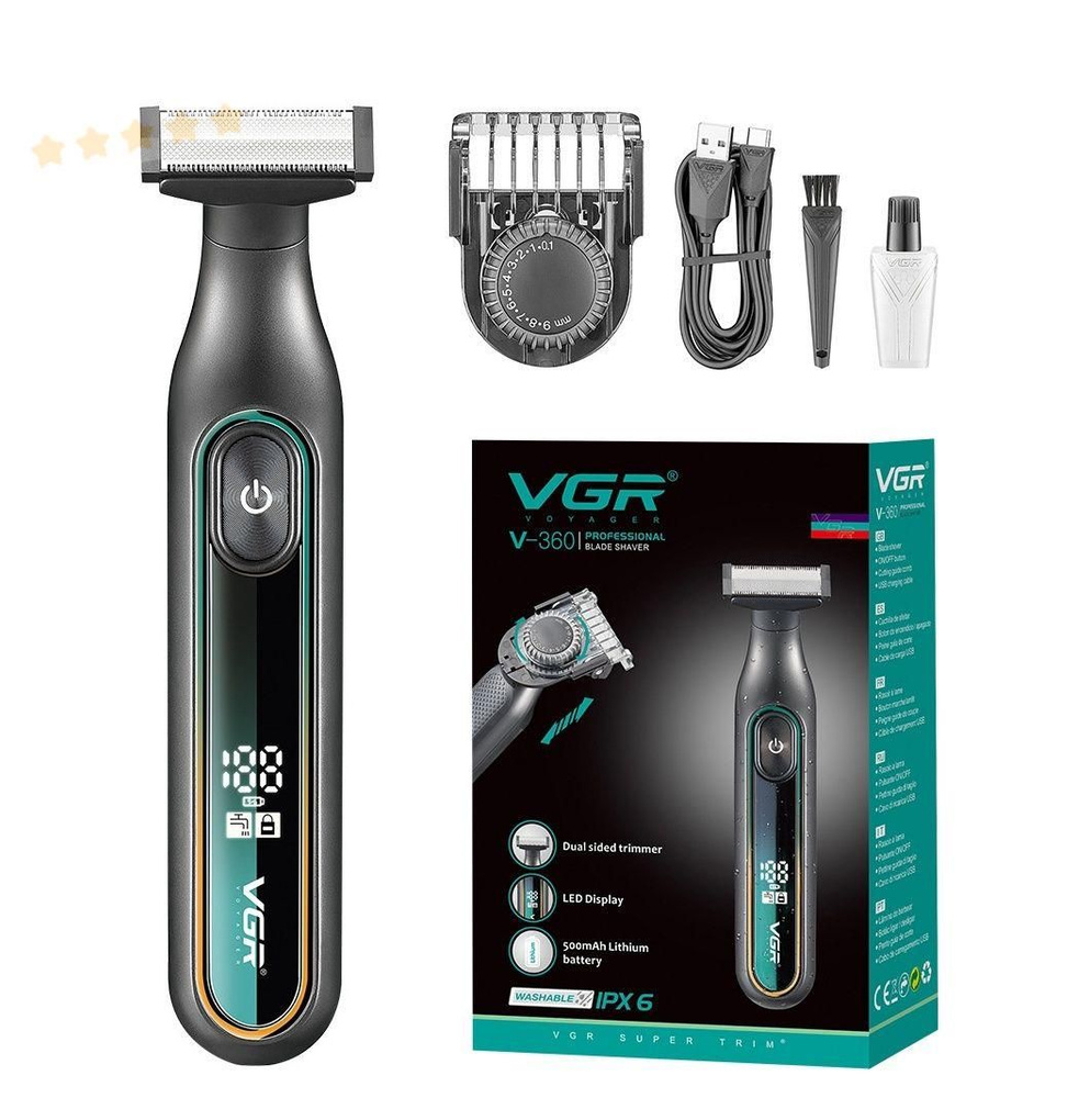 VGR Триммер для волос MARKA V0170b, кол-во насадок 1 купить на OZON по низкой цене (2371730838)