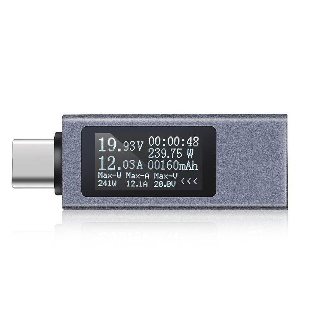 USB C Тестер Измеритель Мощности 4-30V 0-12A Цифровой Мультиметр Тестер ...