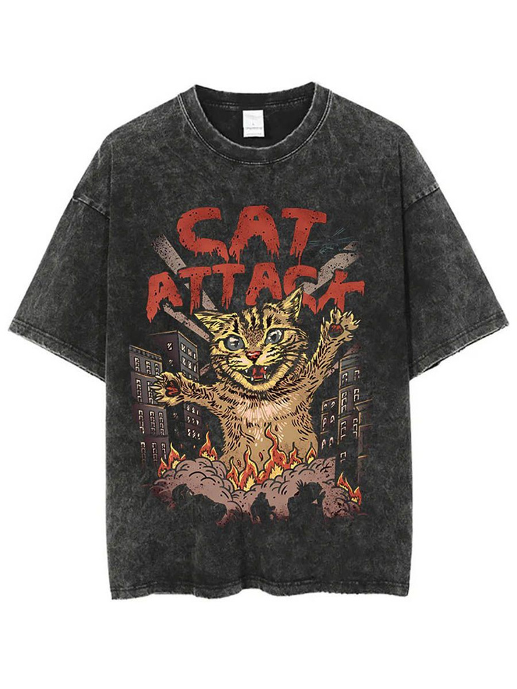 Футболка Мужской, Женский SYJWY черный Короткий, размер 44 Хлопок Логотип свободный Повседневный ...