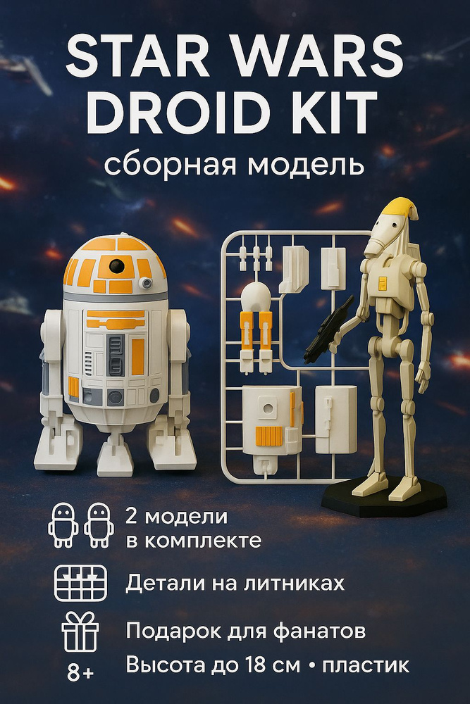 Набор фигурок Star Wars droid kit: R2 unit и боевой дроид B1, сборная ...