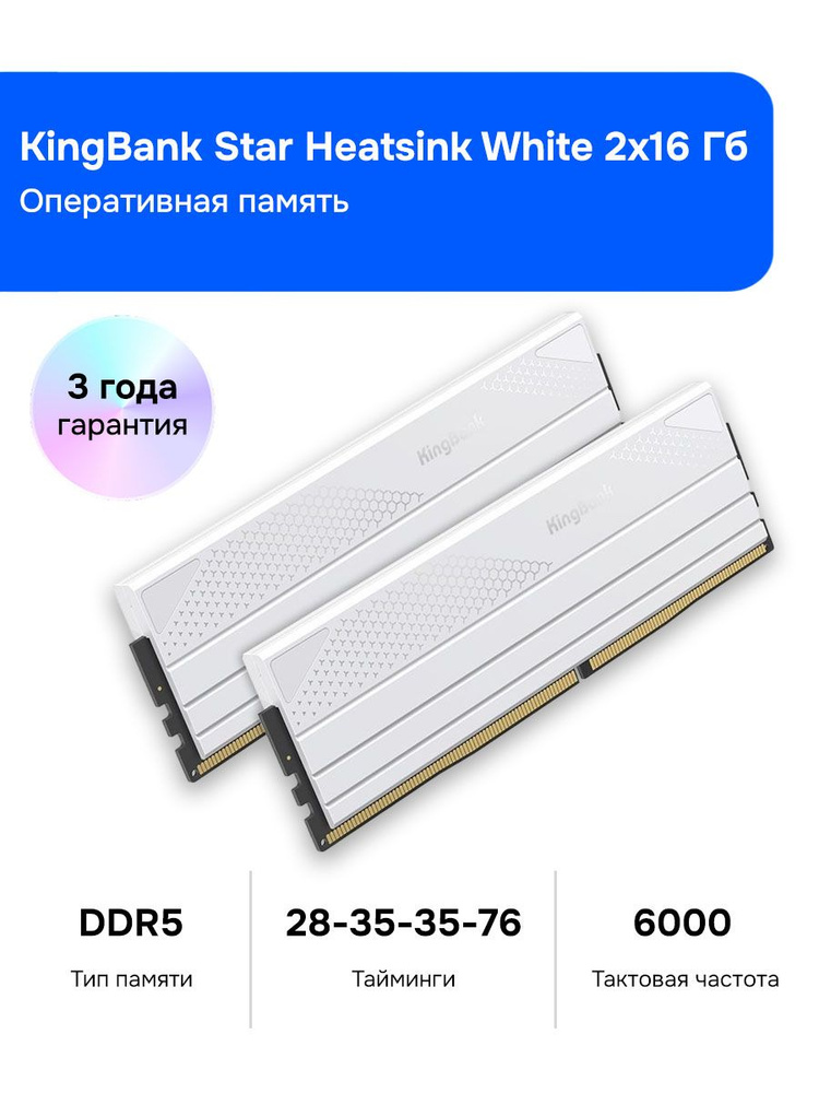 Модуль оперативной памяти KingBank 16 ГБ DDR5 PC48000 6000 MHz CL 28 ...