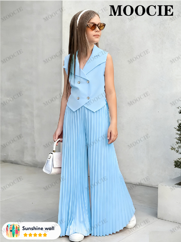 Комплект одежды Девочки MOOCIE Повседневный светло-голубой, размер 110 ...