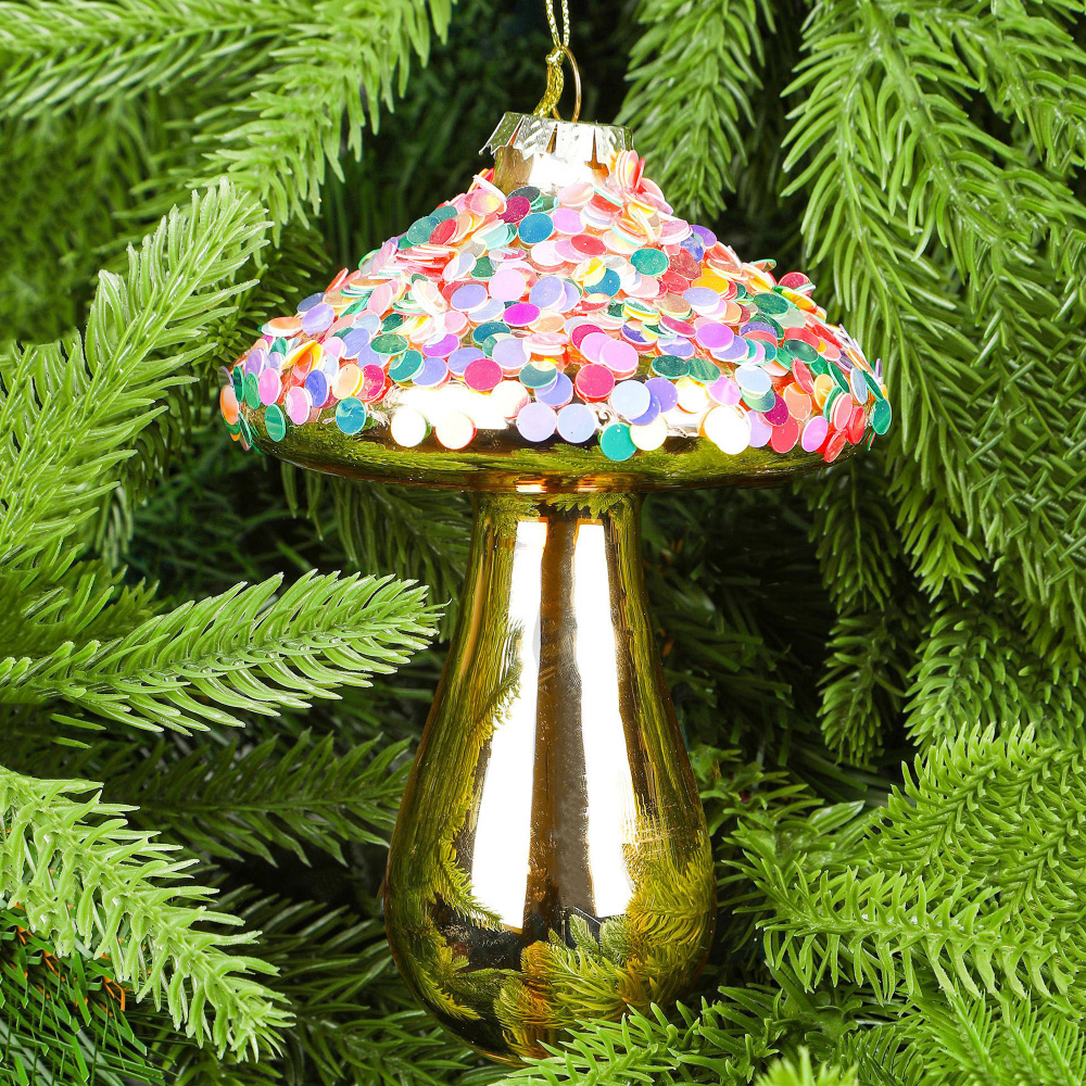 Украшение Yancheng Shiny стеклянное гриб 9x9x14 см купить c доставкой на OZON по низкой цене ...