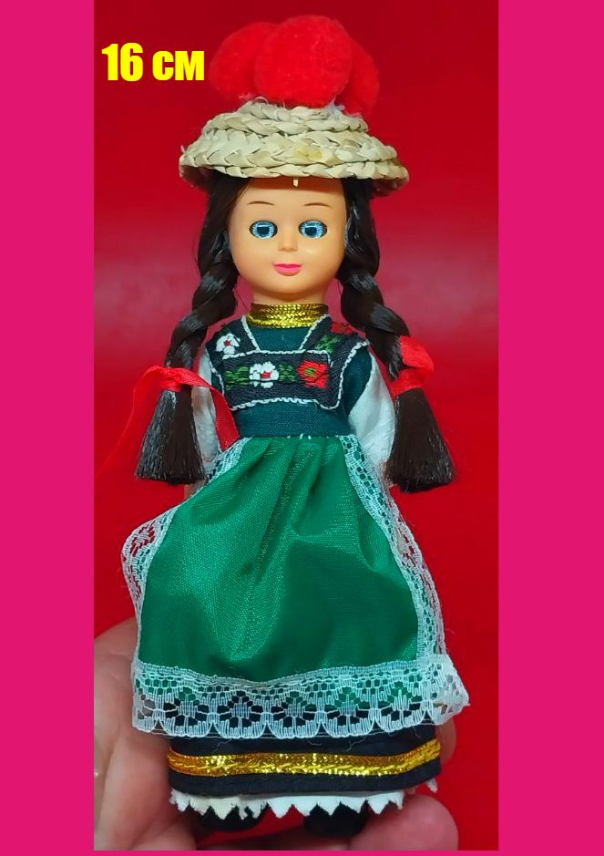 .1980-е.г. Немецкая винтажная кукла в национальном костюме с моргающими глазками. 16 см купить ...