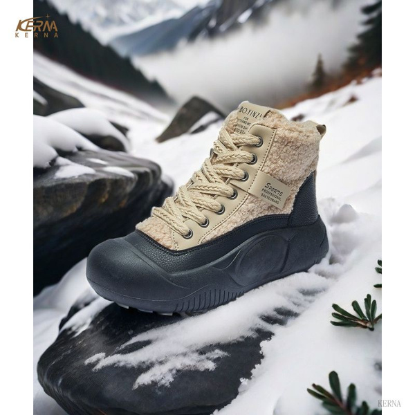 Кеды Женский KERNA Велюр искусственный Туризм, размер 37 8 Зима Шнурки Платформа Россия Шнуровка ...