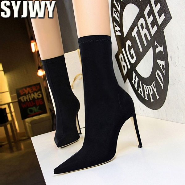 Ботинки Женский SYJWY черный, размер 39 На любой сезон Без застёжки Шпилька купить c доставкой ...