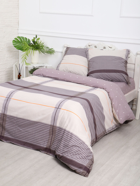 Комплект постельного белья Sofitex Двуспальный с простыней ЕвроПоплин 2-спальное с Евро ...