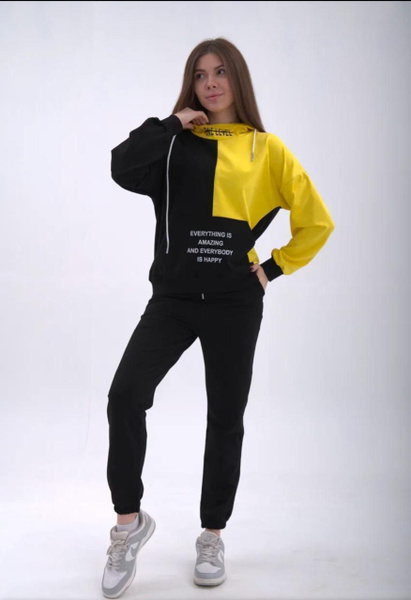 Костюм спортивный Женский ABM Fashion Повседневный двойка желтый ...
