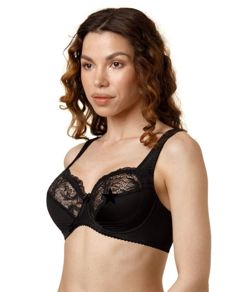 Бюстгальтер Женский LENGY мягкая чашка на каркасе, размер 75D черный Полиамид Повседневный ...