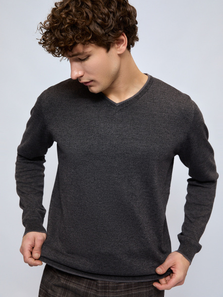 Джемпер Мужской Zolla черно-серый Полиэстер, Полиамид, размер 56 Длинный Китай купить c ...