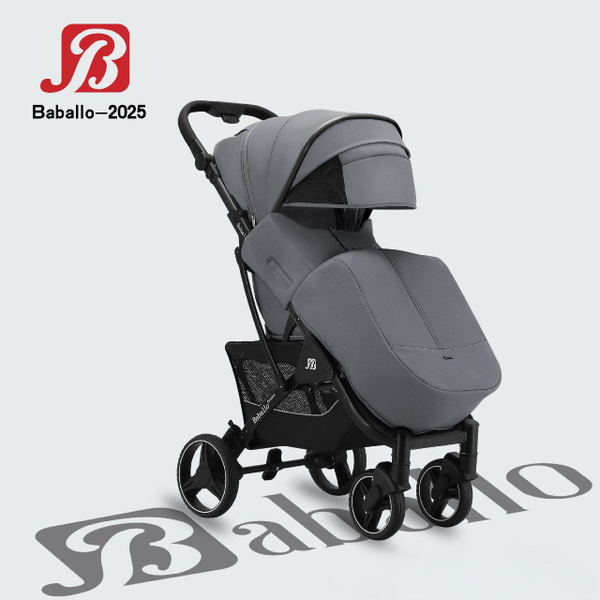 Коляска прогулочная Baballo 2025 серый, на черной раме купить на OZON ...