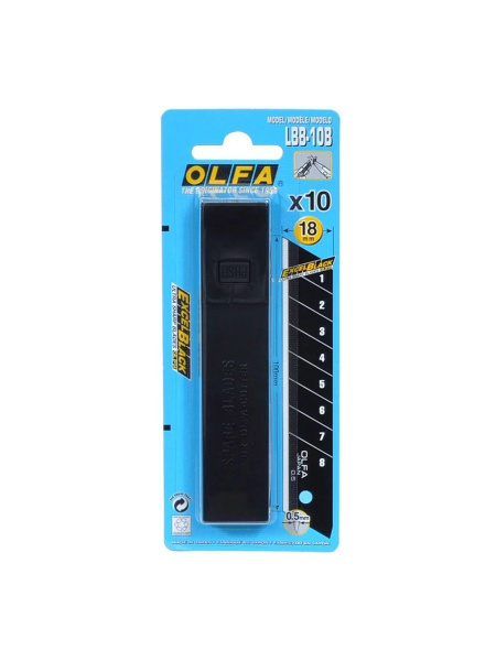 Лезвие сегментированное Olfa Black Max 18х100х0,5мм, 10шт купить на ...