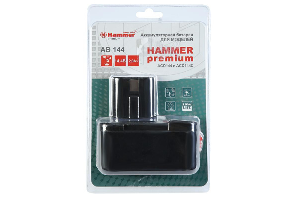 Аккумулятор HAMMER AB144 14,4В, 2,0Ач для HAMMER PREMIUM (ACD144,144C ...