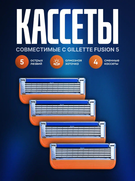 Сменные кассеты для мужских бритв 4 шт с 5 лезвиями/ Лезвия для бритья купить на OZON по низкой ...