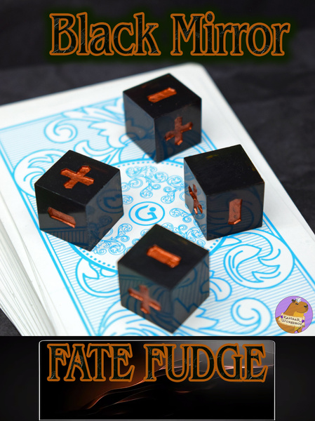 "Black Mirror" Дайсы Кубики FATE FUDGE кости судьбы ручной работы ...