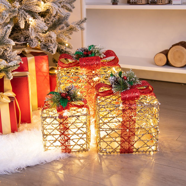 Светодиодный новогодний светящийся подарок,3 штуки купить c доставкой ...