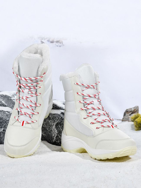 Угги Женский SYJWY белый Искусственные материалы Зима Шнурки Шнуровка купить c доставкой на OZON ...