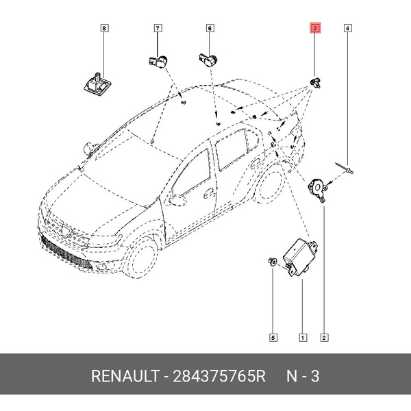 Датчик парктроника renault duster/logan ii RENAULT 284375765R купить на ...