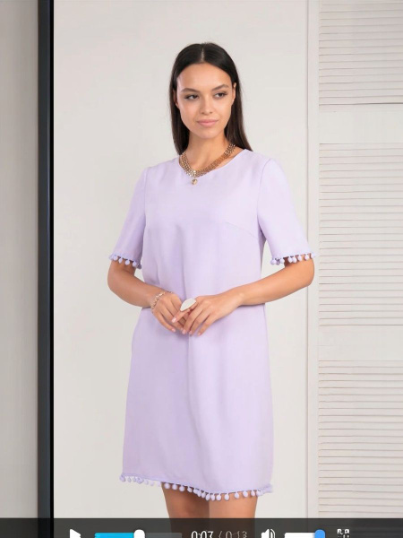 Платье Женский YUNA style светло-фиолетовый Повседневный Короткий ...