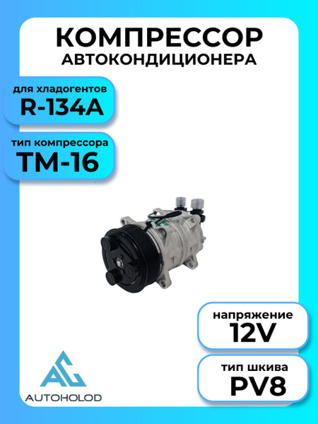 Компрессор для автомобильного кондиционера ТМ 16 PV8 12V купить на OZON ...