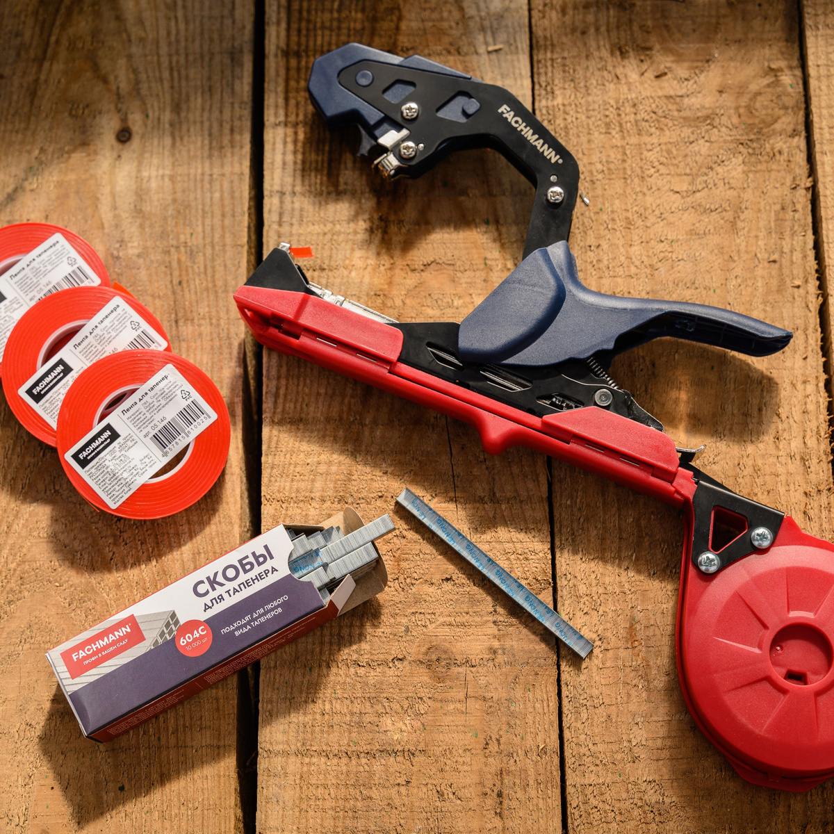 Комплект тапенер для подвязки растений степлер садовый со сменными скобами 10000 шт. и лентами ...