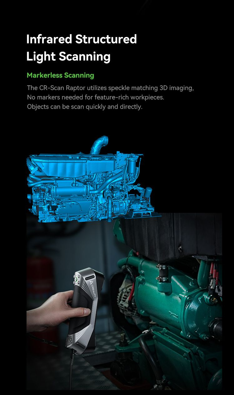 3D сканер CR-Scan raptor 3D принтер с точностью 0,02 миллиметра и ...