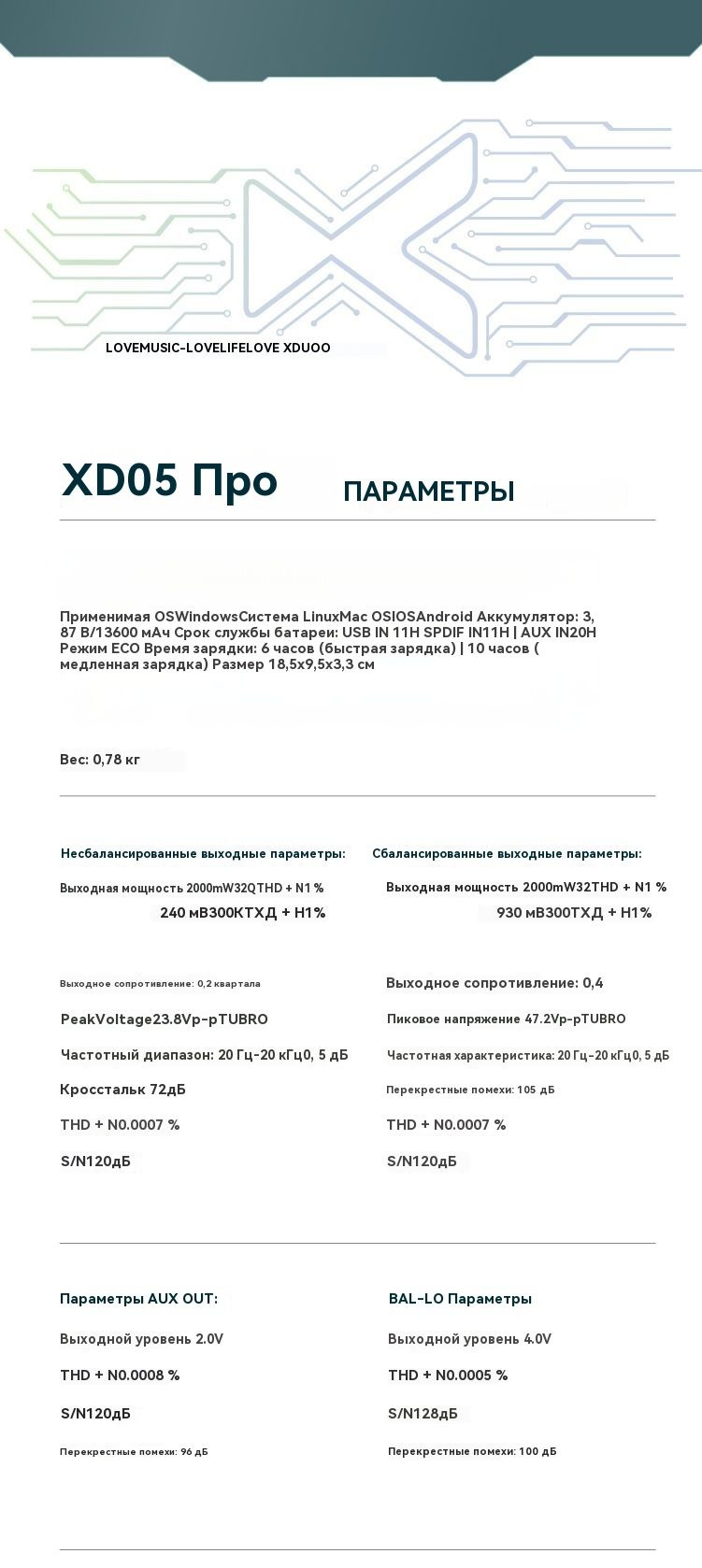 Портативный усилительдекодер XDUOO XD05 Pro с премиальным ЦАП ...