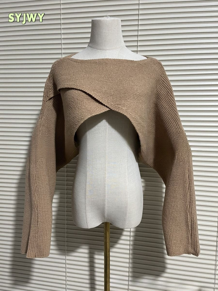 Топ Женский SYJWY коричневый, размер 42 Политекс Длинный Повседневный Китай купить c доставкой ...