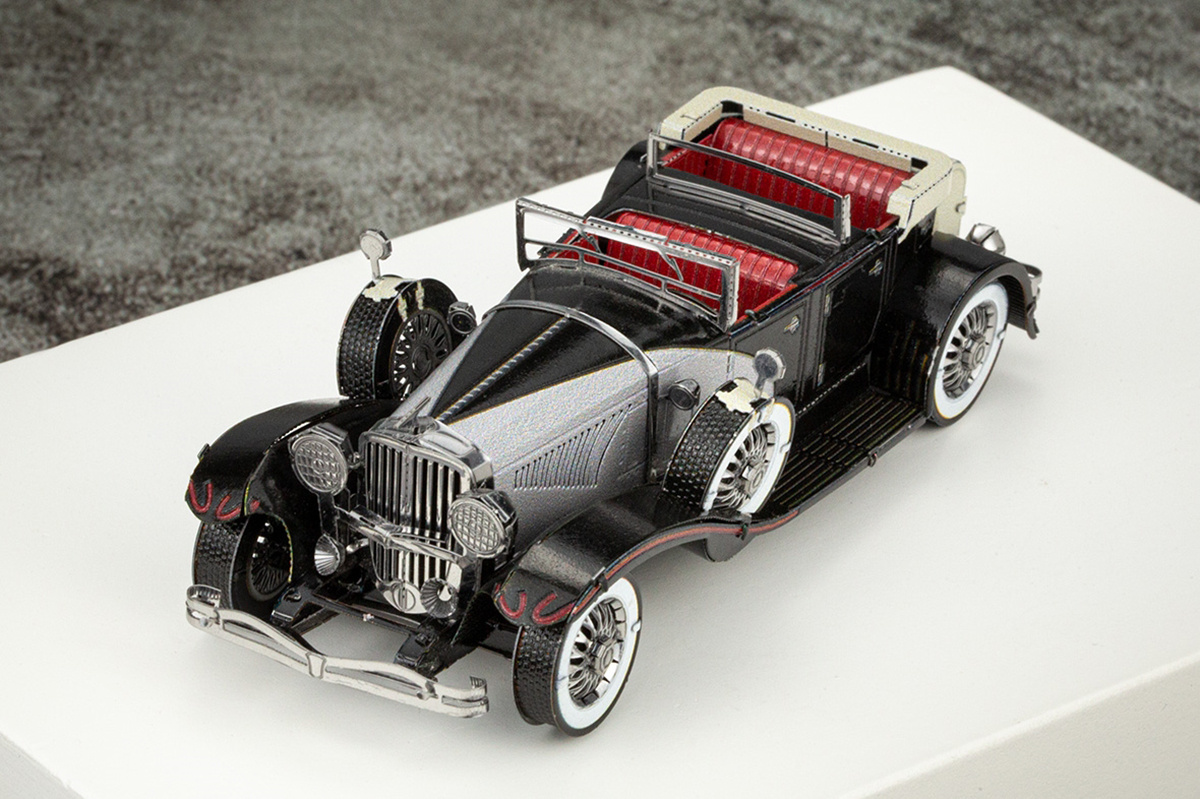 3D трехмерная головоломка из нержавеющей стали DIY креативная модель Цветной автомобиль 1935 ...