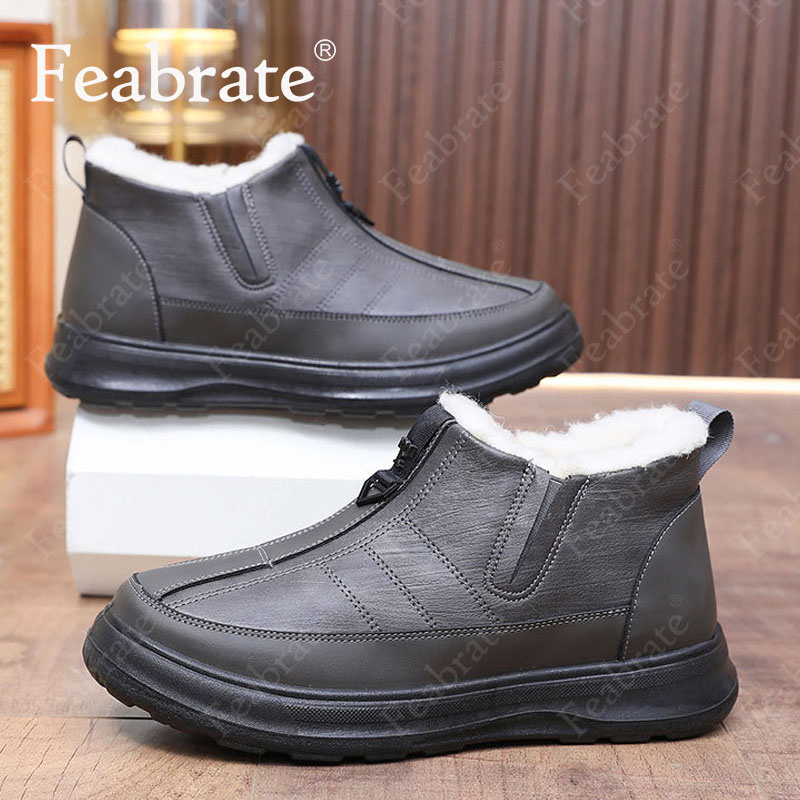 Ботинки Мужской Feabrate серый, размер 44 Зима Без застёжки Без каблука купить c доставкой на ...