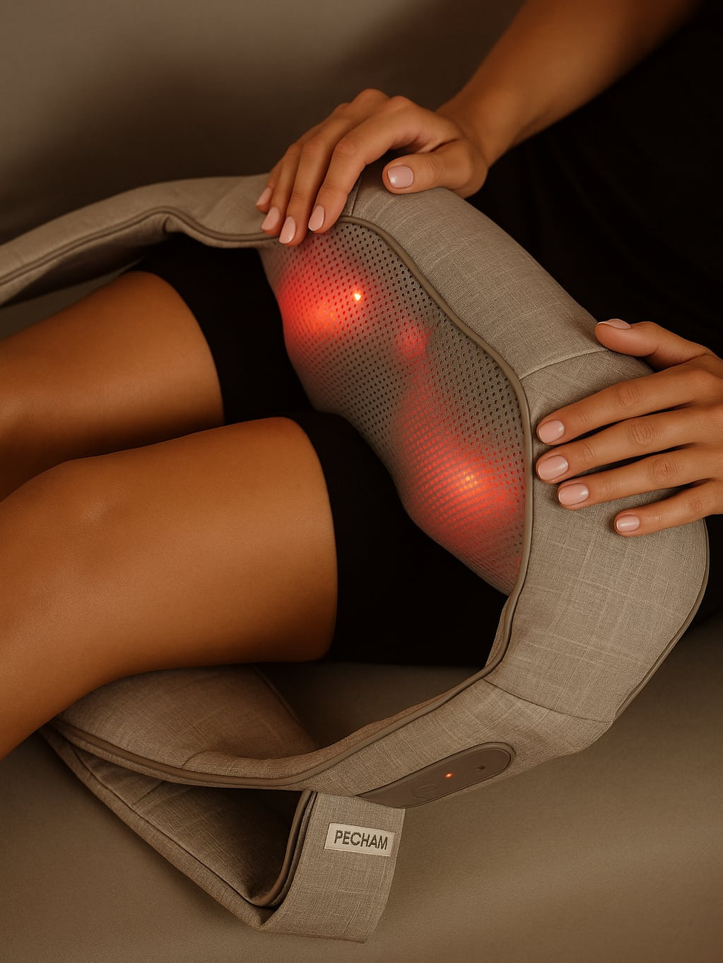 Массажер для шеи, плеч и тела PECHAM PC-1200 электрический с подогревом, роликовый, беспроводной ...