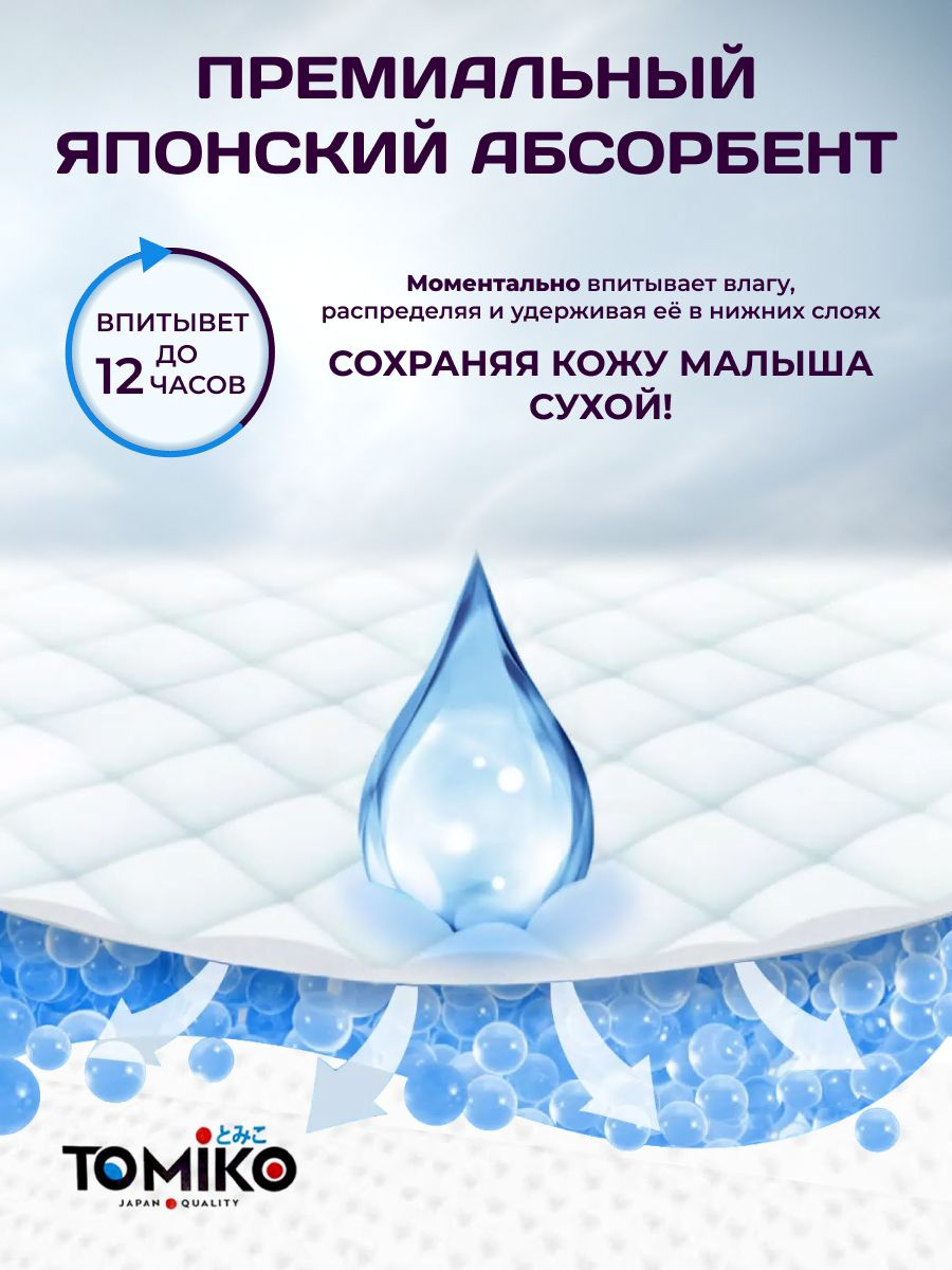 Подгузники Тomiko Premium 4-6 кг 84 шт купить на OZON по низкой цене (2894019777)