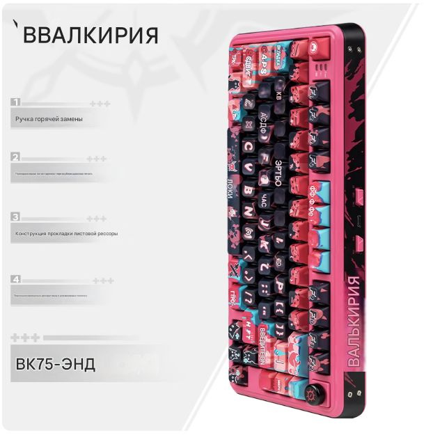 Игровая клавиатура проводная , (Linear), темно-розовый купить на OZON ...