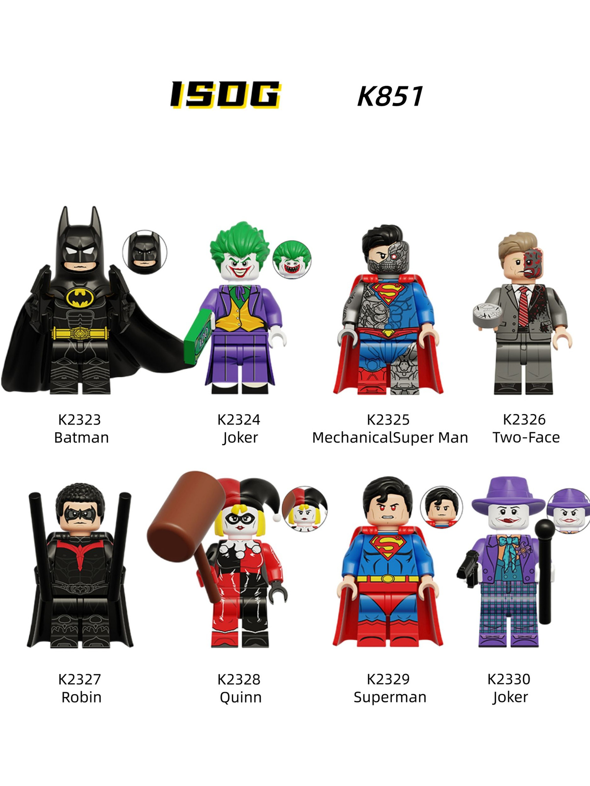 фигурок Конструктор Минифигурок ,superheros:Batman,Joker,Superman,Quinn,LEGOe (4.5cm, пакет ...