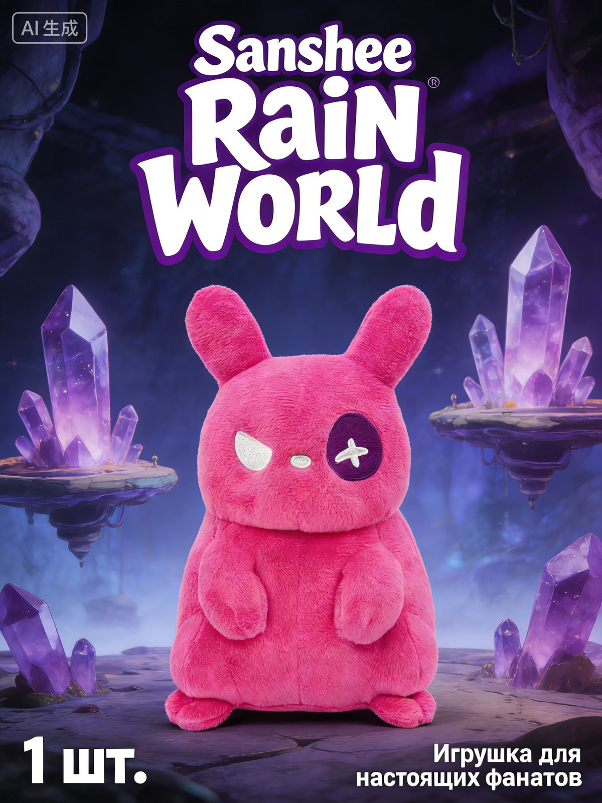 Плюшевая игрушка "Pink Slugcat" (из игры Rain World, коллекционная ...