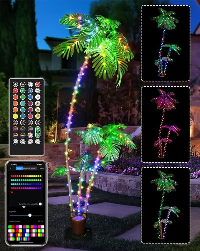 Smart Palm Tree, высота 2,1 м, светодиодная искусственная пальма с 3 ...